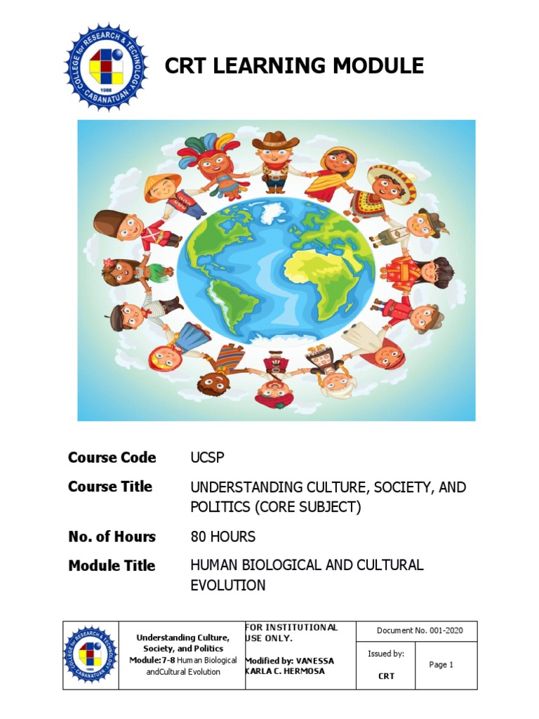 UCSP Learning Module 7 8 | PDF | Family | Museum