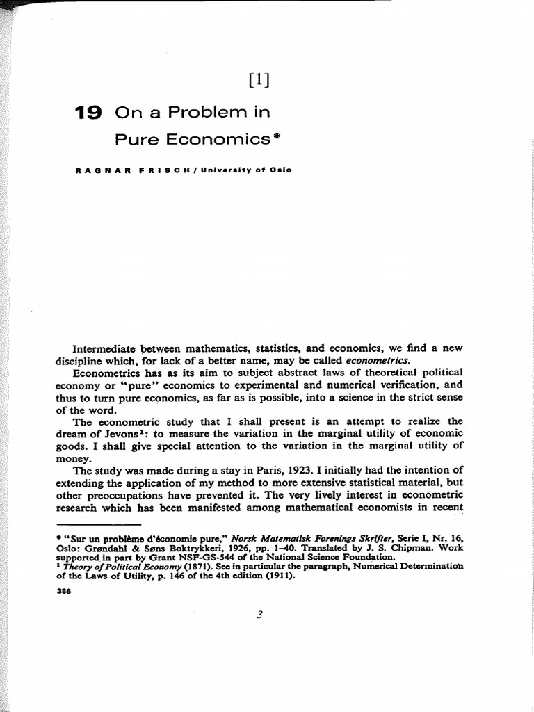 E-Book Sur Un Problème D'économie Pure (On A Problem in Pure Economics ...