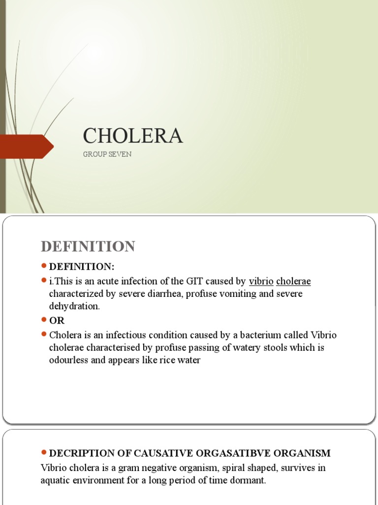 CHOLERA | PDF | Cholera | Dehydration
