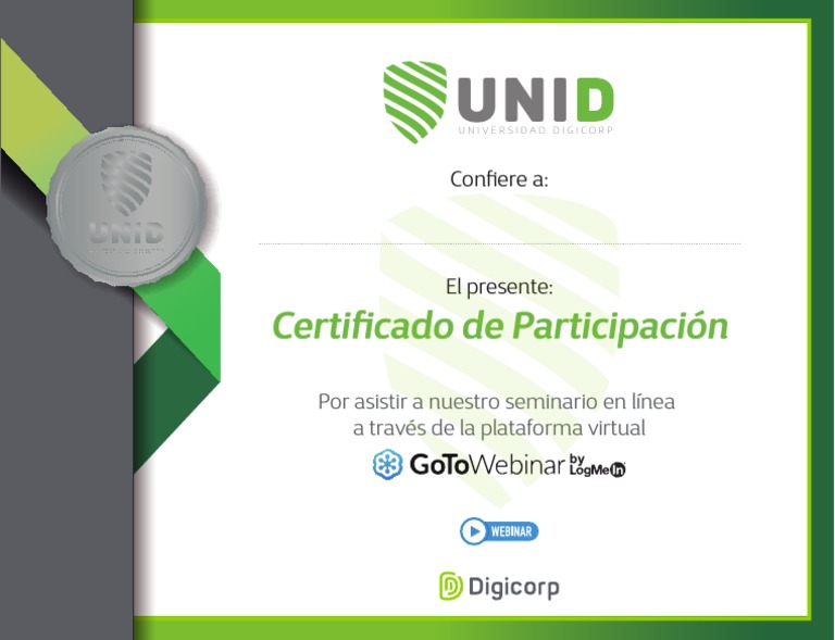 Certificado de Participacion Webinar | PDF