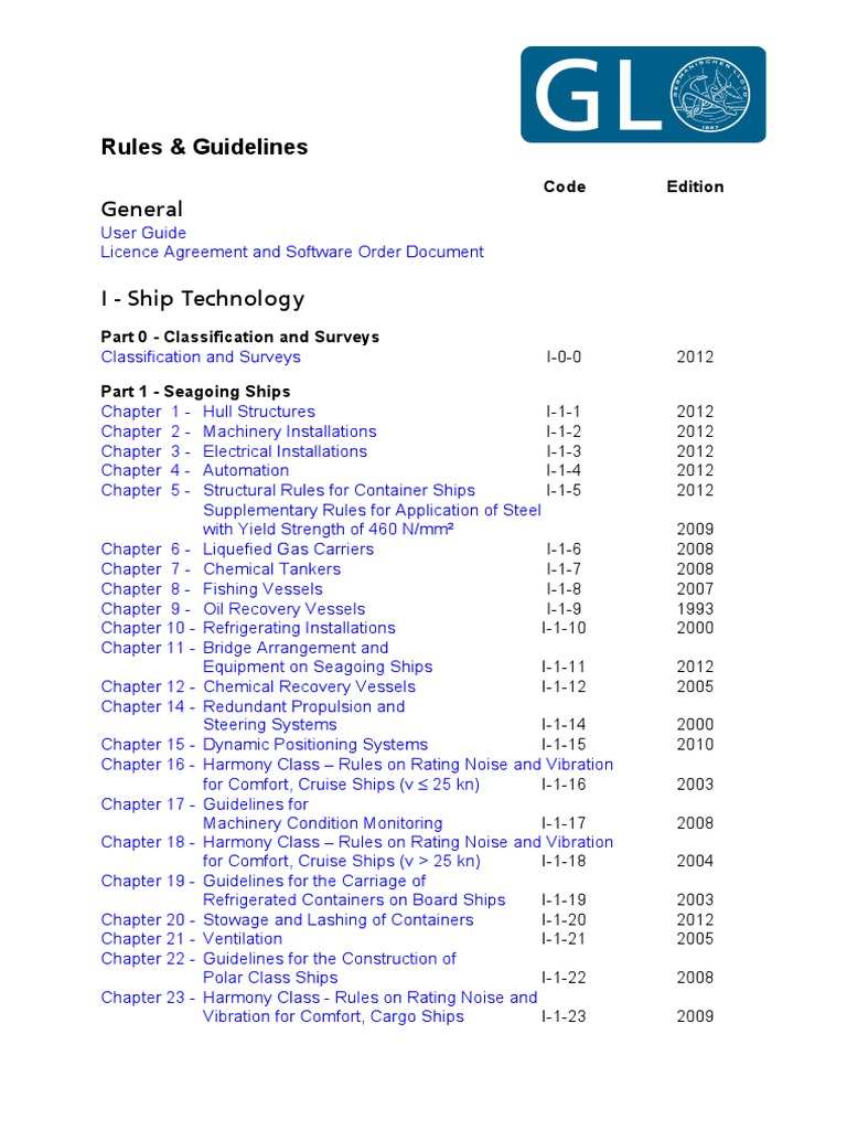 GL Rules & Guidelines | PDF | Ships | Yacht