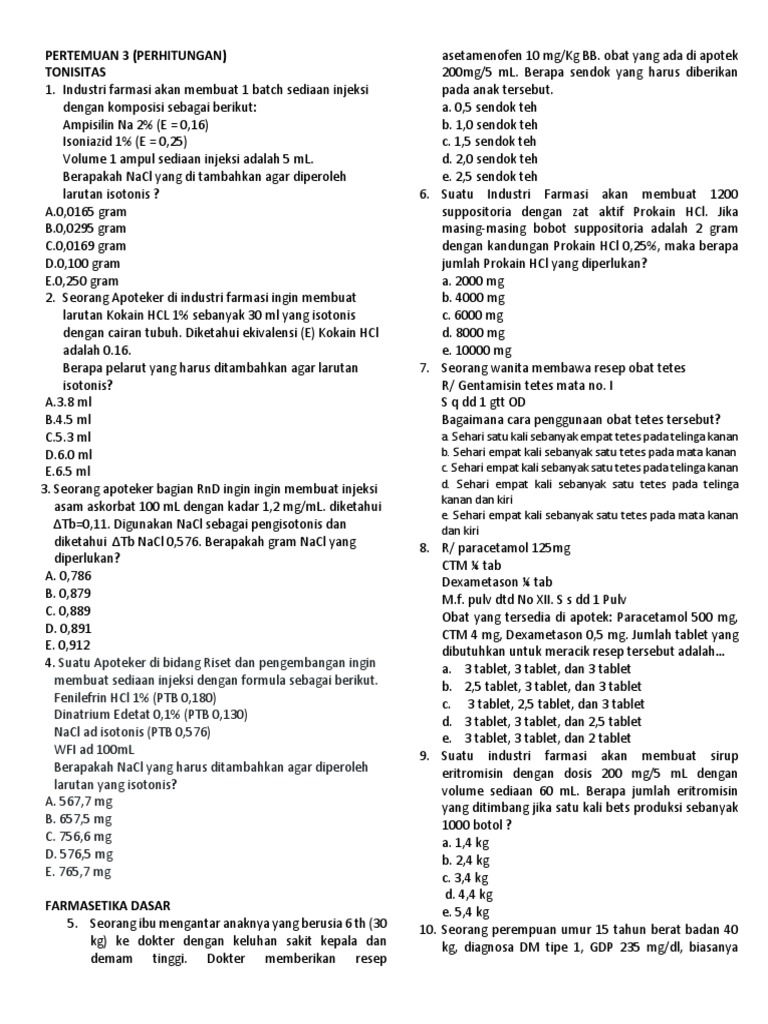 P3 PS (Isotonis & Farset Dasar) | PDF