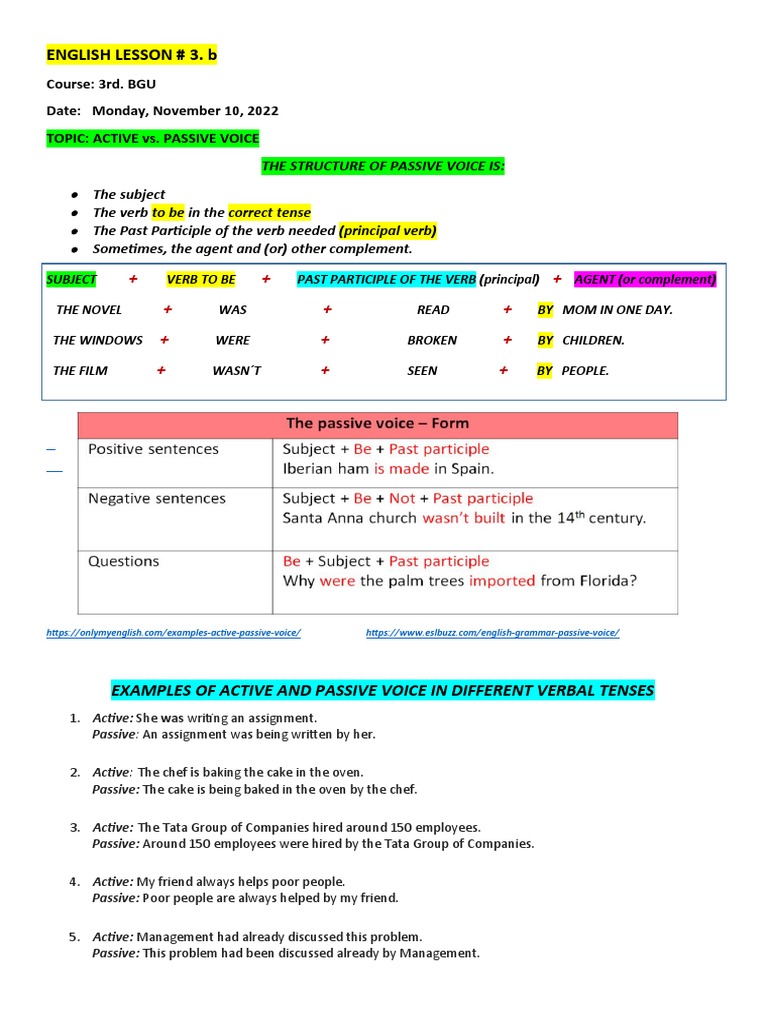 Active and Passive Voice Explained | PDF | Verb | Linguistic Typology