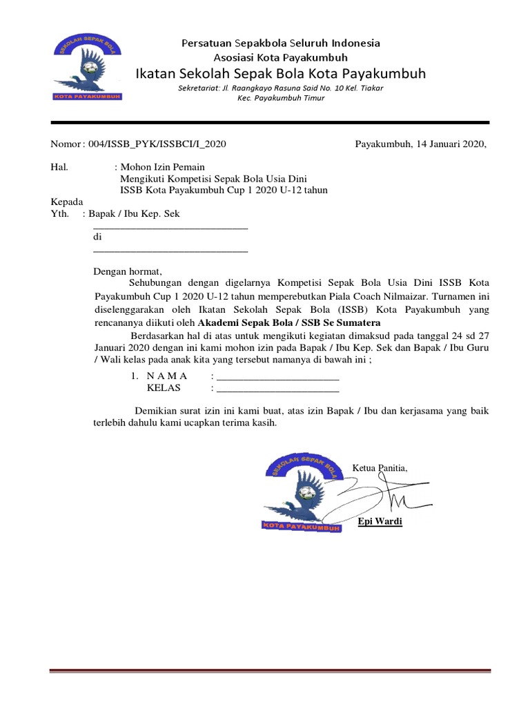 Surat Izin Sekolah | PDF