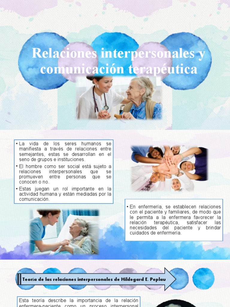 Relaciones Interpersonales y Comunicación Terapéutica Expo | PDF | Enfermería | Ciencias del ...