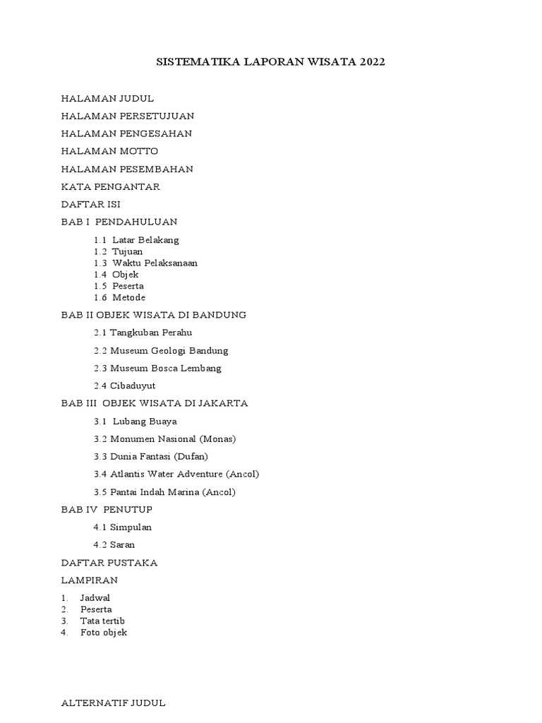 Draf Laporan Wisata 2022 | PDF | Karier & Perkembangan