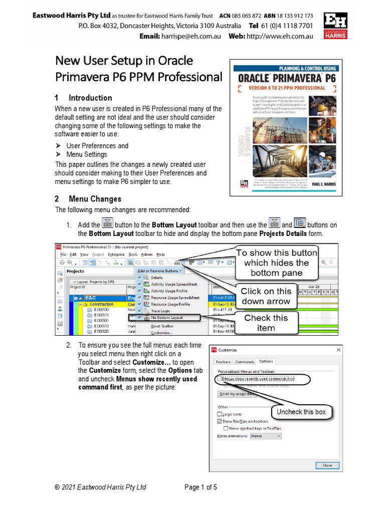 Setup P6 | PDF | Menu (Computing) | Computing