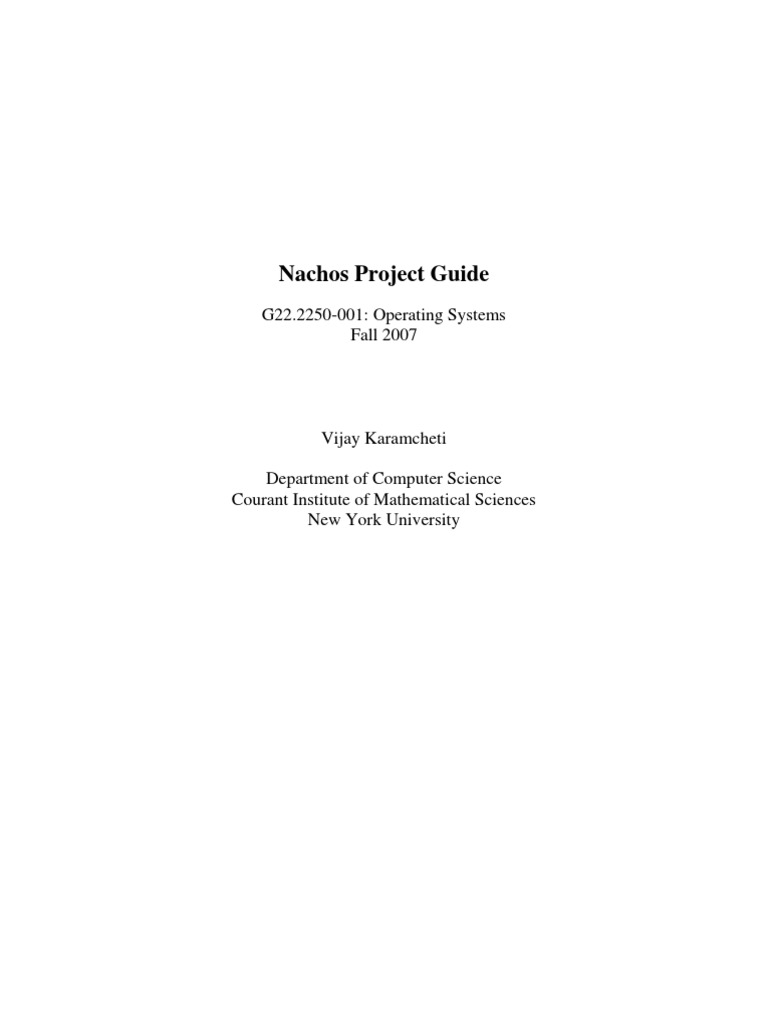Nachos Labs | PDF | Thread (Computing) | Kernel (Operating System)