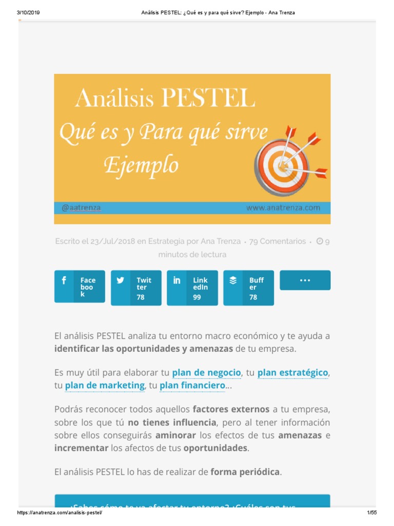 Análisis PESTEL - ¿Qué Es y para Qué Sirve - Ejemplo - Ana Trenza | PDF ...