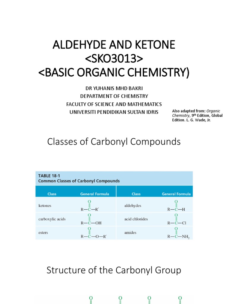 SKO3013 Aldehyde Ketone-Student Note | PDF | Aldehyde | Ketone