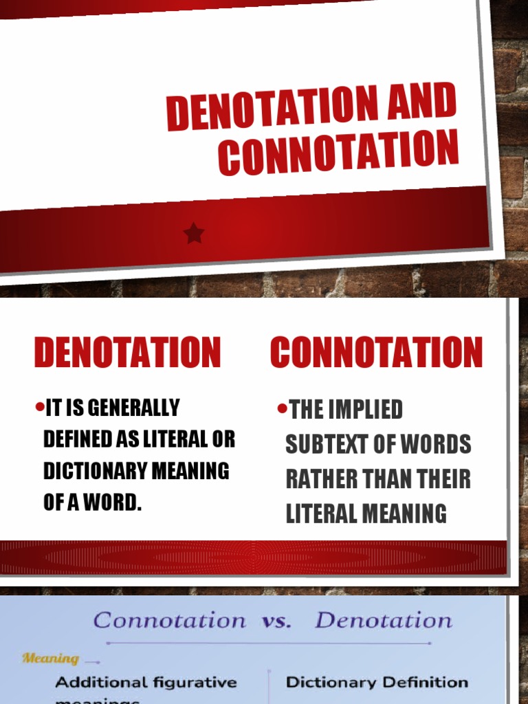 Denotation and Connotation | PDF | Language Arts & Discipline | Foreign ...