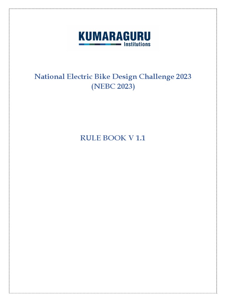 National Electric Bike Design Challenge 2023 Rule Book | PDF ...