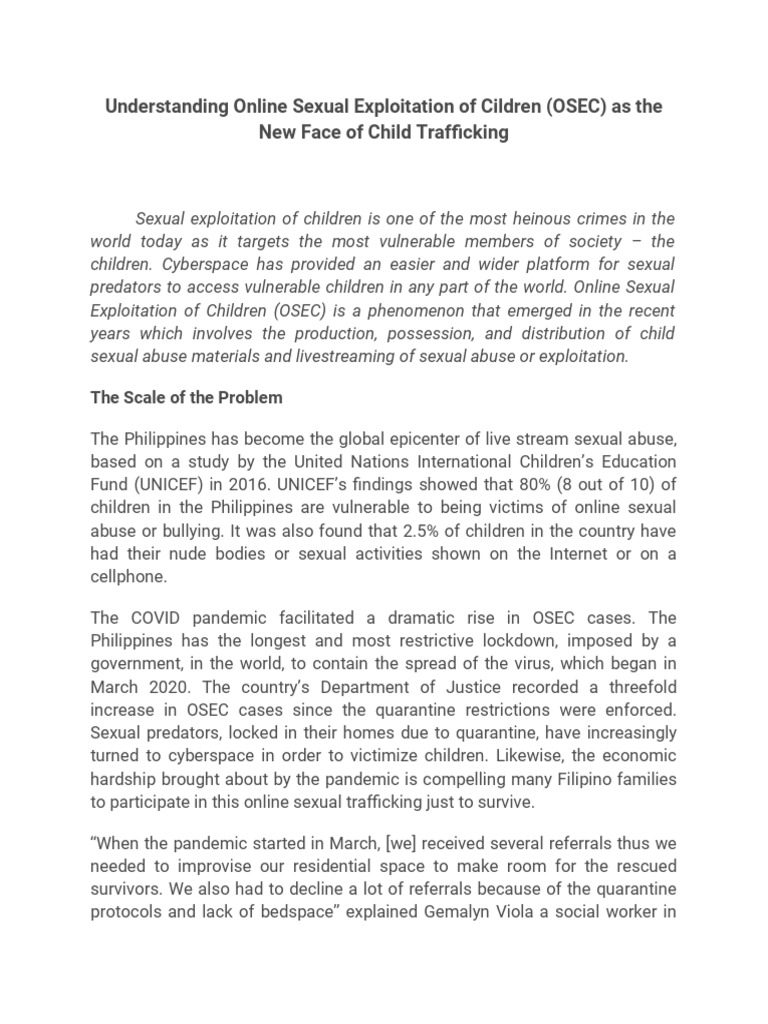 Understanding OSEC | PDF | Social Work | Social Institutions