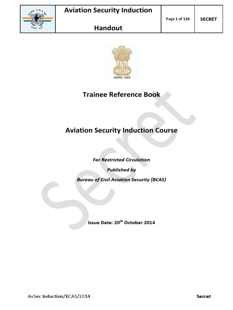 Trainee Reference Book - AvSec Induction (NCASTP 2015) | PDF | Airport ...