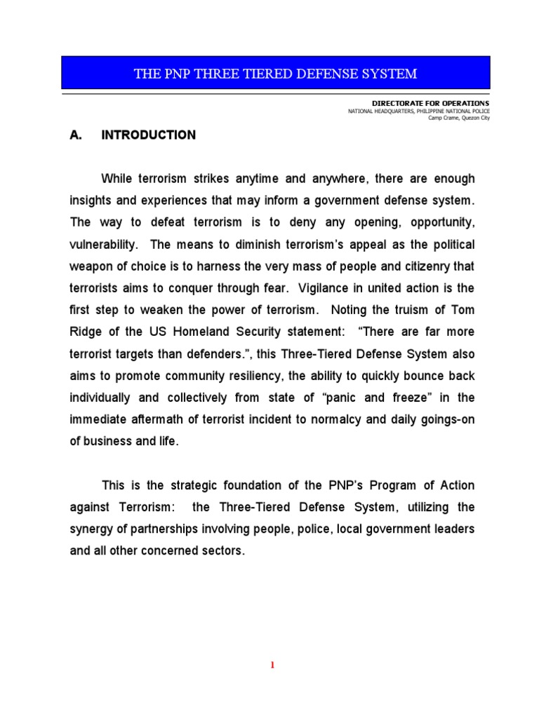 Three Tiered Defense System Briefing Manuscript | PDF | Military ...