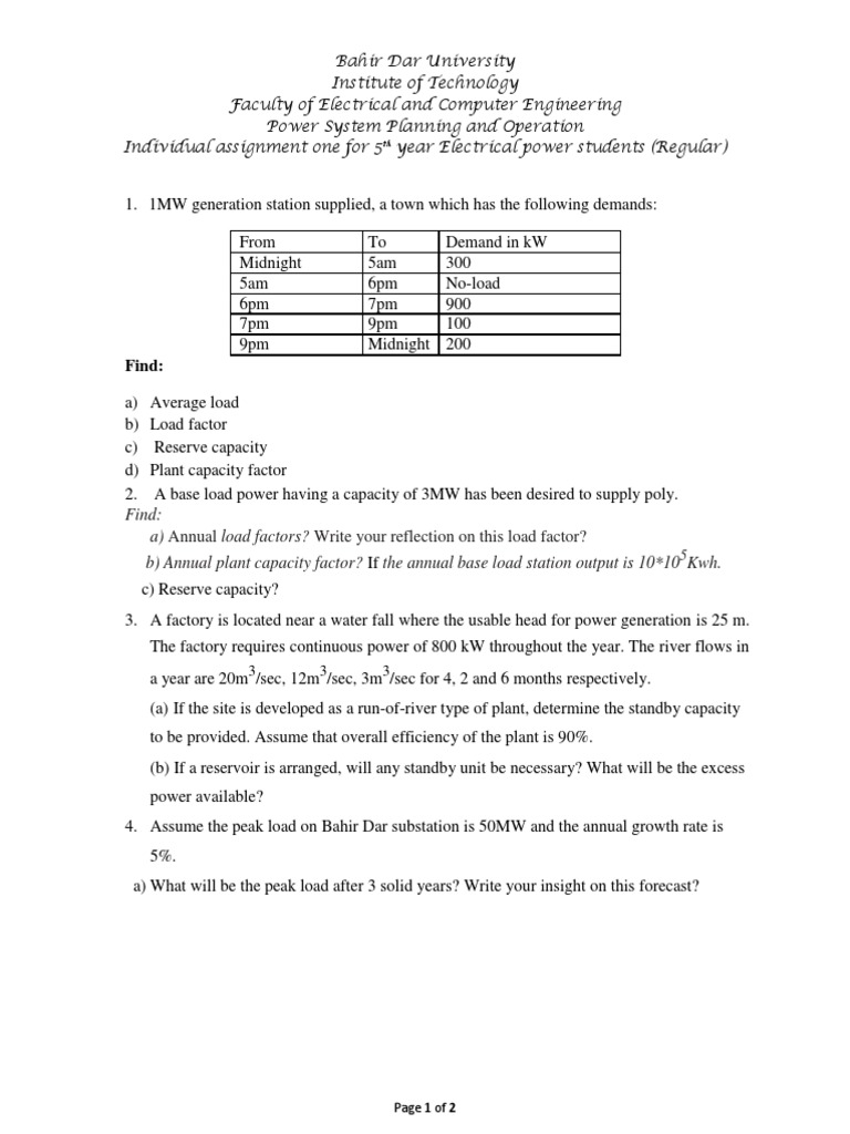 Assignment 1 Download Free Pdf Power Physics Electricity