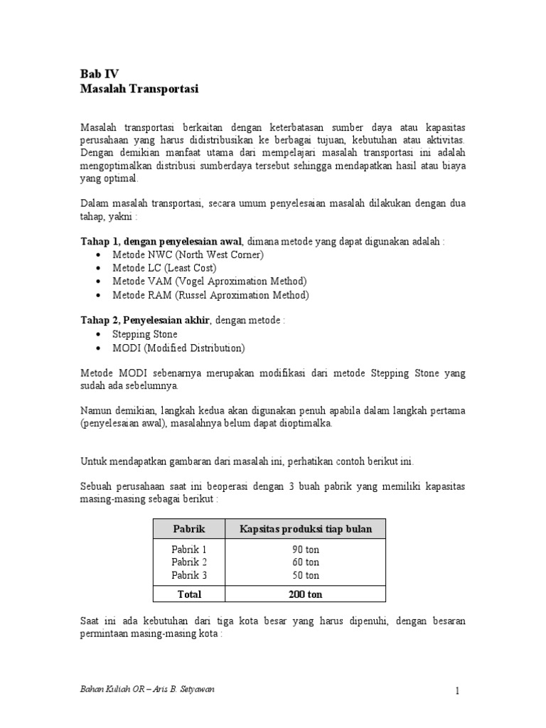 Transportasi VAM | PDF