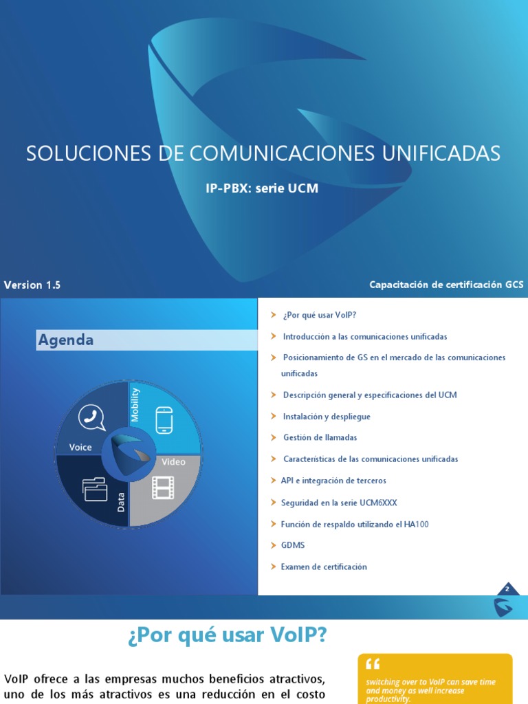 GCS UC Presentacion V1.5 SP | PDF | Voz sobre IP | Respuesta de Voz Interactiva