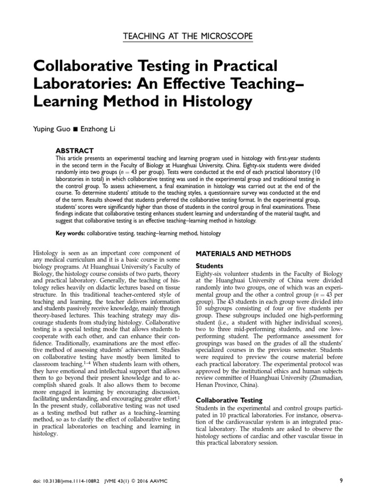 Collaborative Testing in Practical | PDF | Cognition | Science