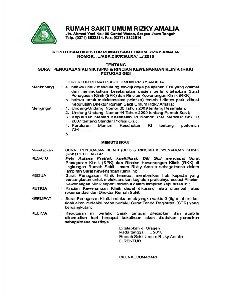 SK SPK Amp RKK Gizi | PDF