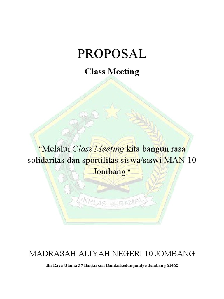 PROPOSAL Class Meeting 2022 | PDF