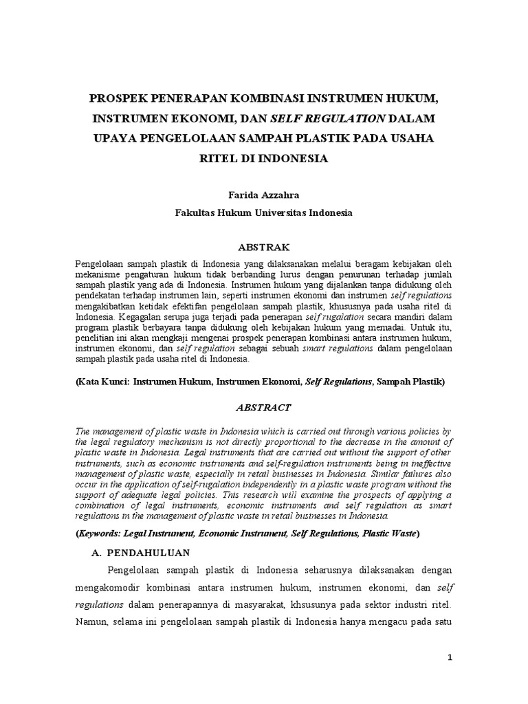Jurnal - Pengelolaan Sampah Plastik | PDF