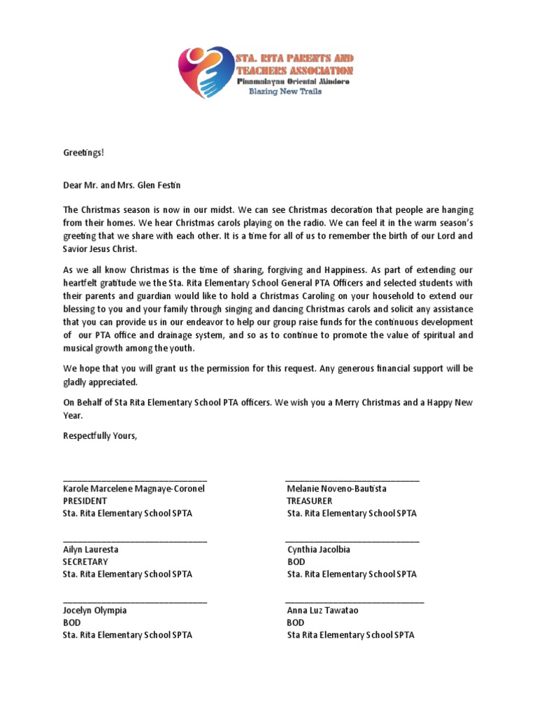 Christmas Carol Letter Sta. Rita 2 | PDF
