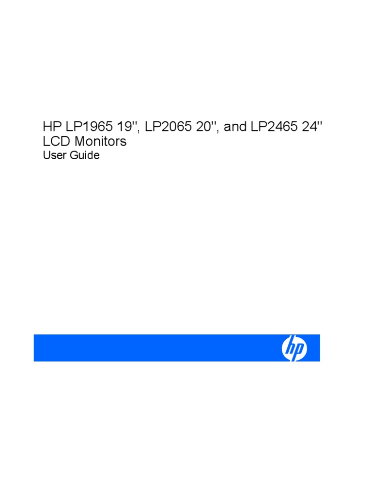 Uputstvo HP LP2465 | PDF | Computer Monitor | Usb