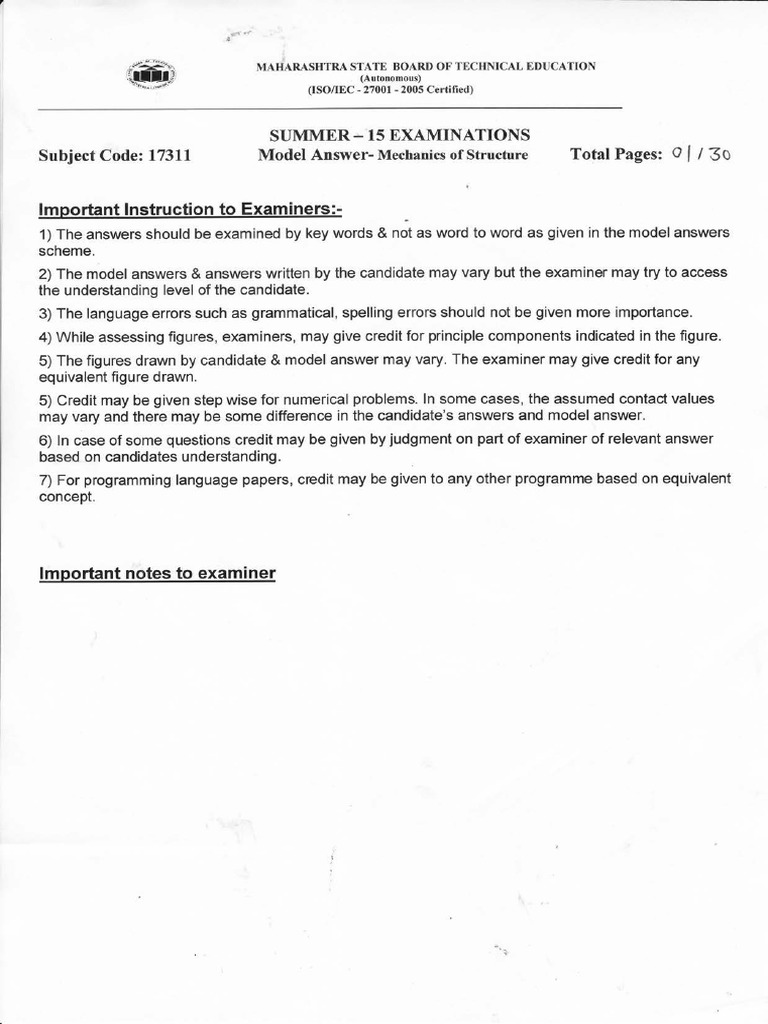 2015 Summer Model Answer Paper | PDF | Cognition | Human Communication