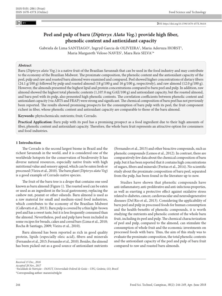 Baru Almond | PDF | Polyphenol | Dietary Fiber