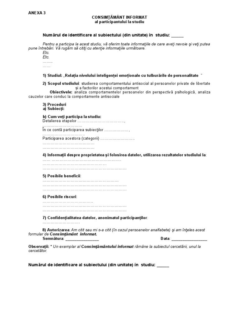 Consimtamant Informat | PDF