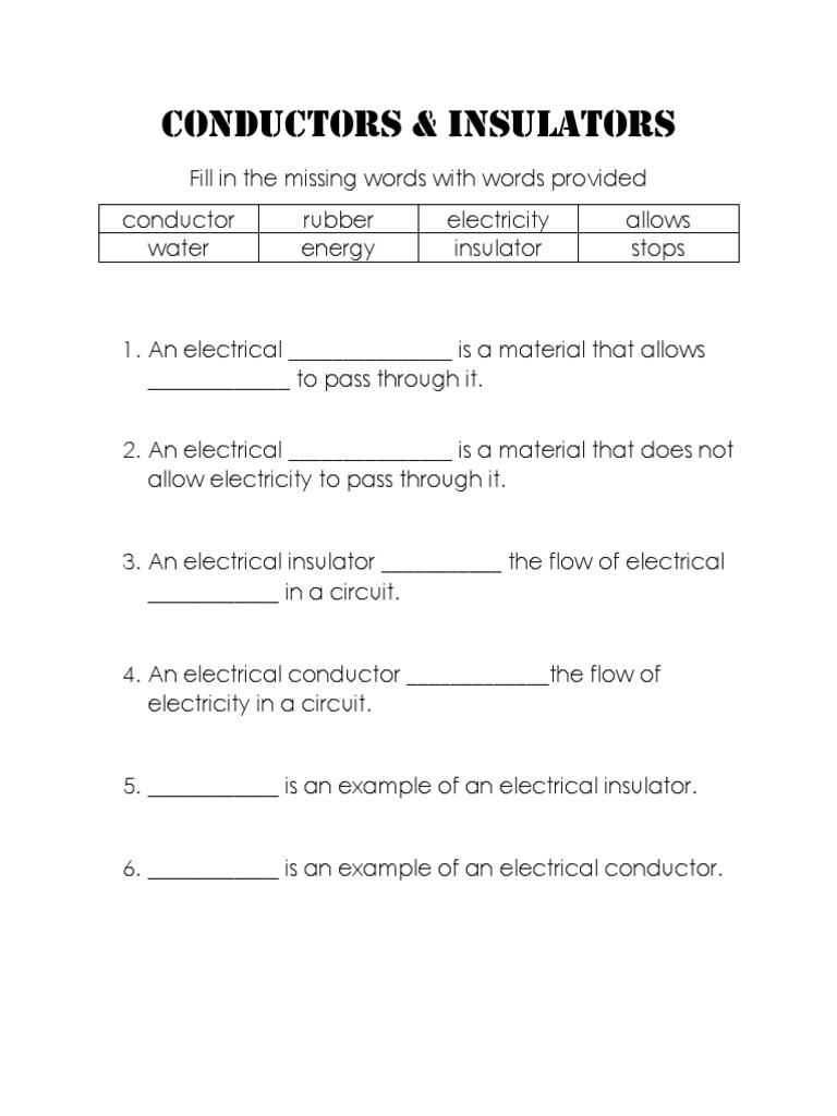 Conductors & Insulators | PDF