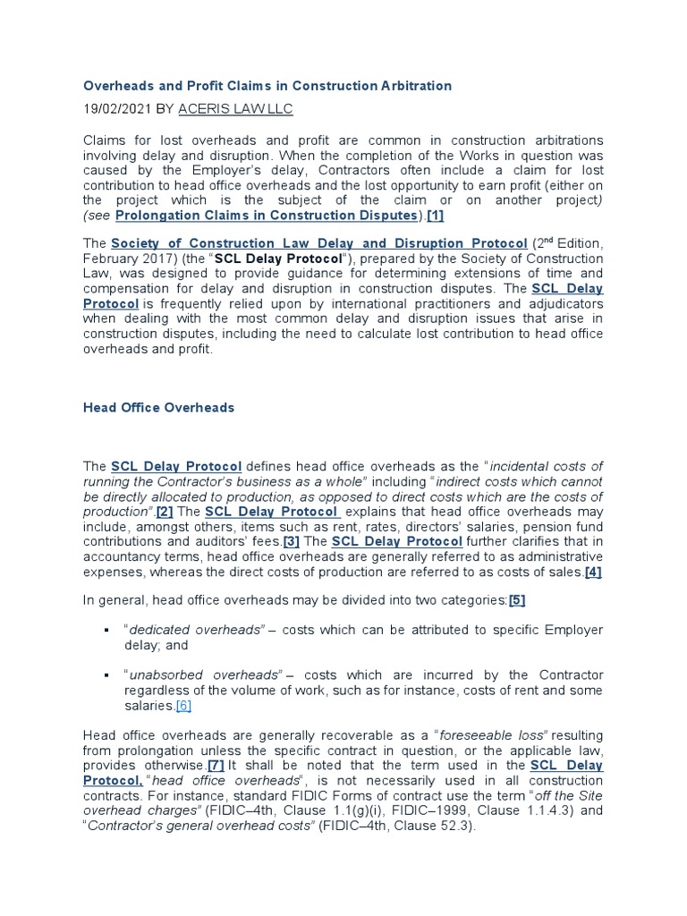 A Guide to Calculating Lost Overheads and Profits in Construction ...