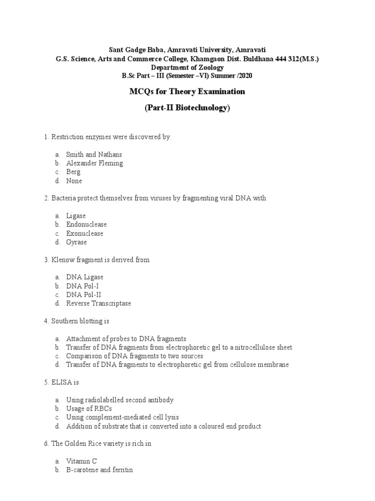 B.SC - III Zoology (GBK) - 2 | Download Free PDF | Recombinant Dna ...
