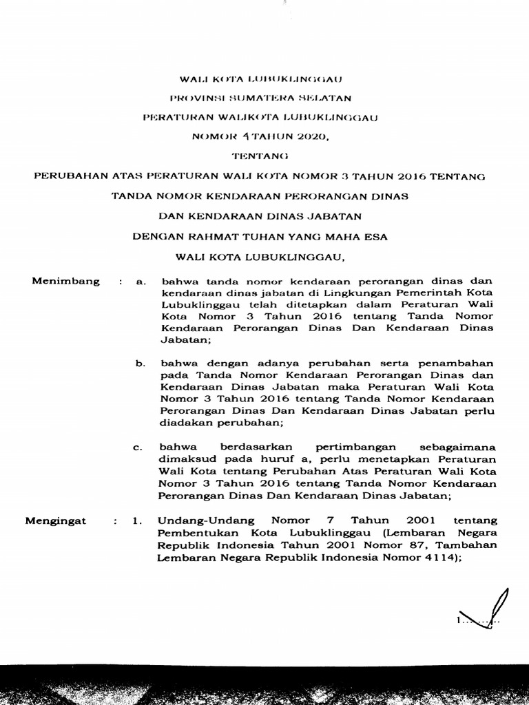 Perwal No 4 Tahun 2020 | PDF