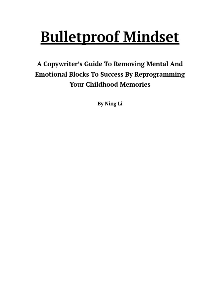Bulletproof Mindset Book | PDF | Psychological Trauma | Memory