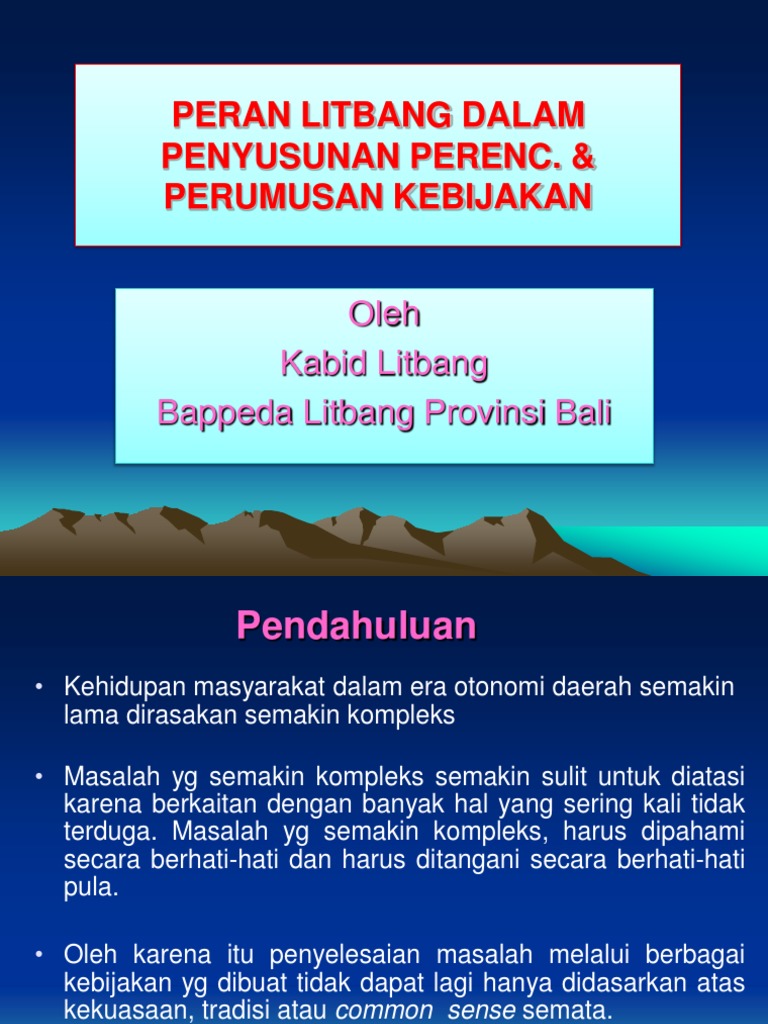 Paparan Litbang | PDF