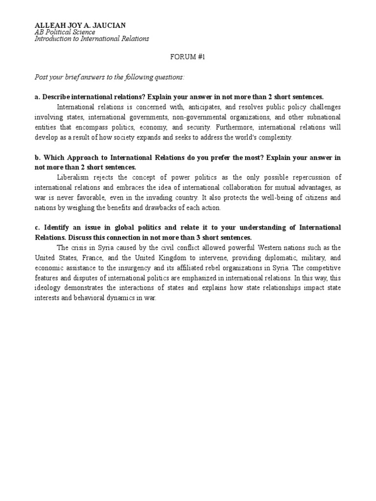 Forum #1 - Intro To Ir | PDF