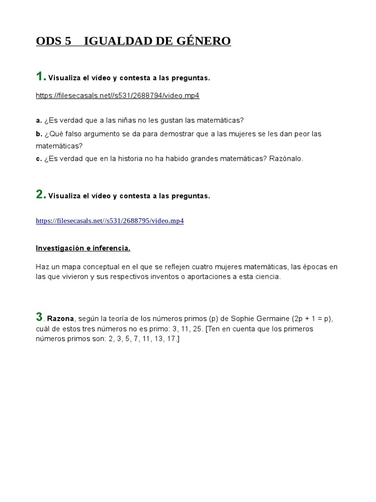 Igualdad de Gã©nero 2 | PDF | Matemáticas | Pensamiento