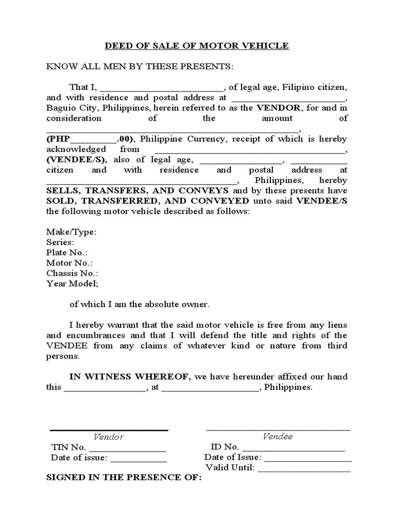 Open Deed of Sale | PDF