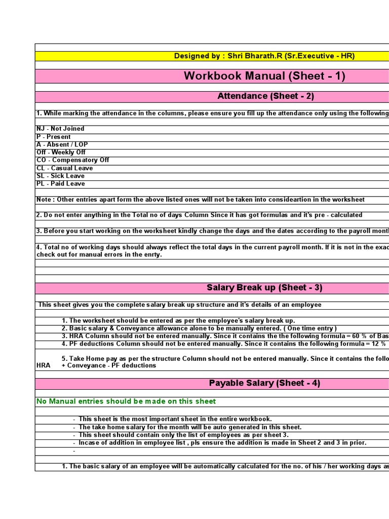 Payroll Format v1.0 | PDF | Payroll | Worksheet