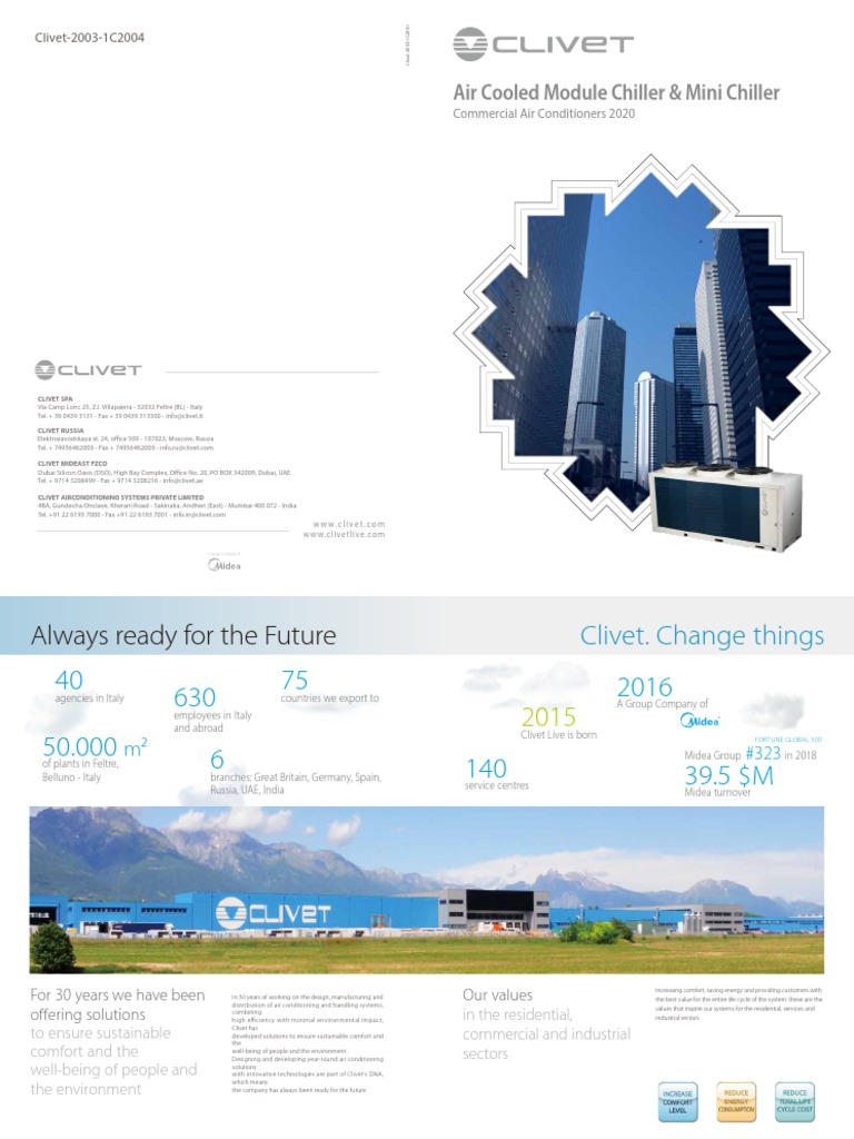 Clivet-2003-1C Air Cooled Module Chiller and Mini Chiller-H3326 - WCAN WGAN | PDF | Heat ...