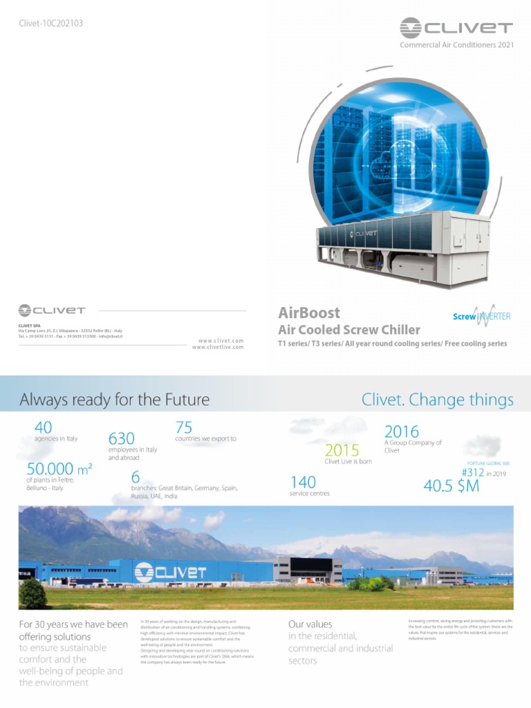 5.2 CLIVET Air Cooled Inv-Screw Chiller | PDF | Heat Exchanger | Physical Chemistry