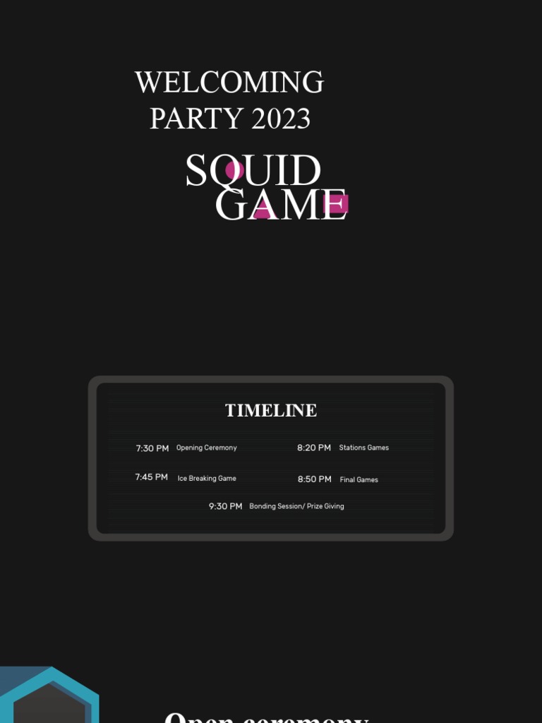An Evening of Games and Fun: Schedule for the 2023 Welcoming Party | PDF