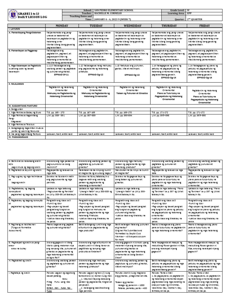Dll Epp 4 Q2 W8 Pdf