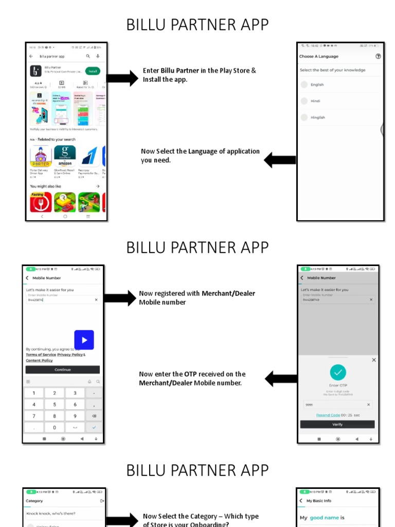 Billu Partner App Installation Guide | PDF