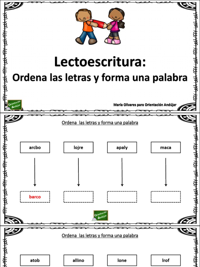 Lectoescritura Ordenar Letras | PDF