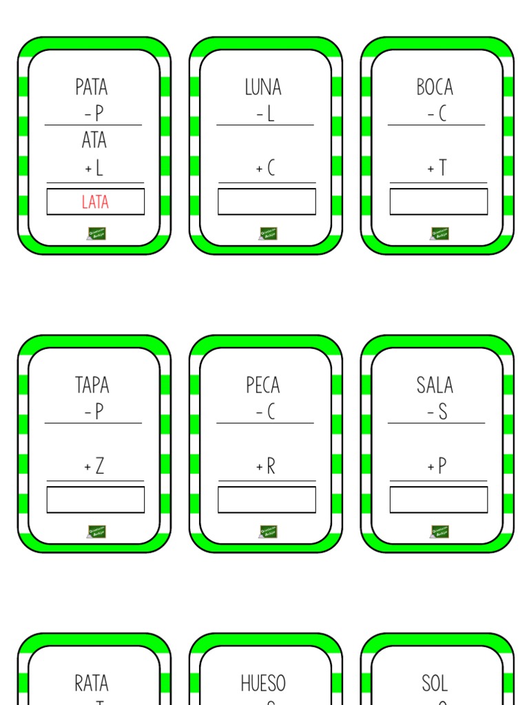 Sumas Restas Letras Formamos Palabras Nuevas | PDF