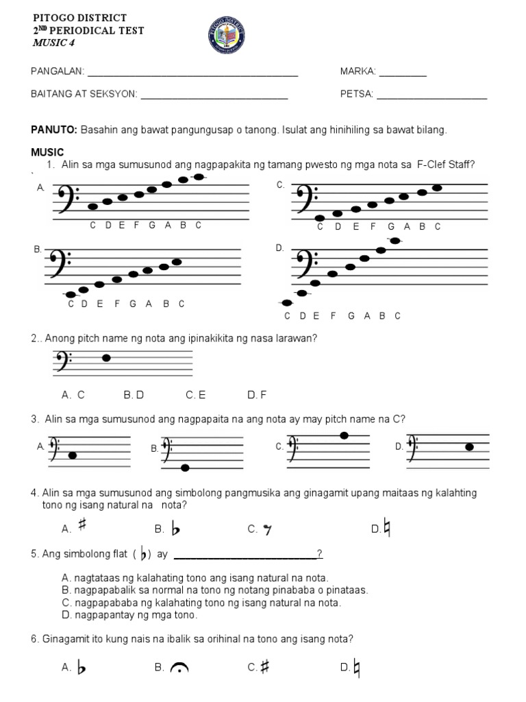MUSIC 5 - 2nd Periodical Test | PDF