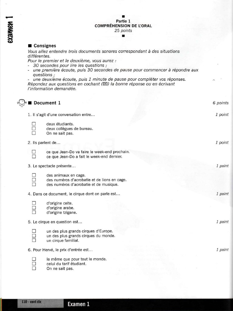 Compréhension orale et écrite A1-A2 | PDF